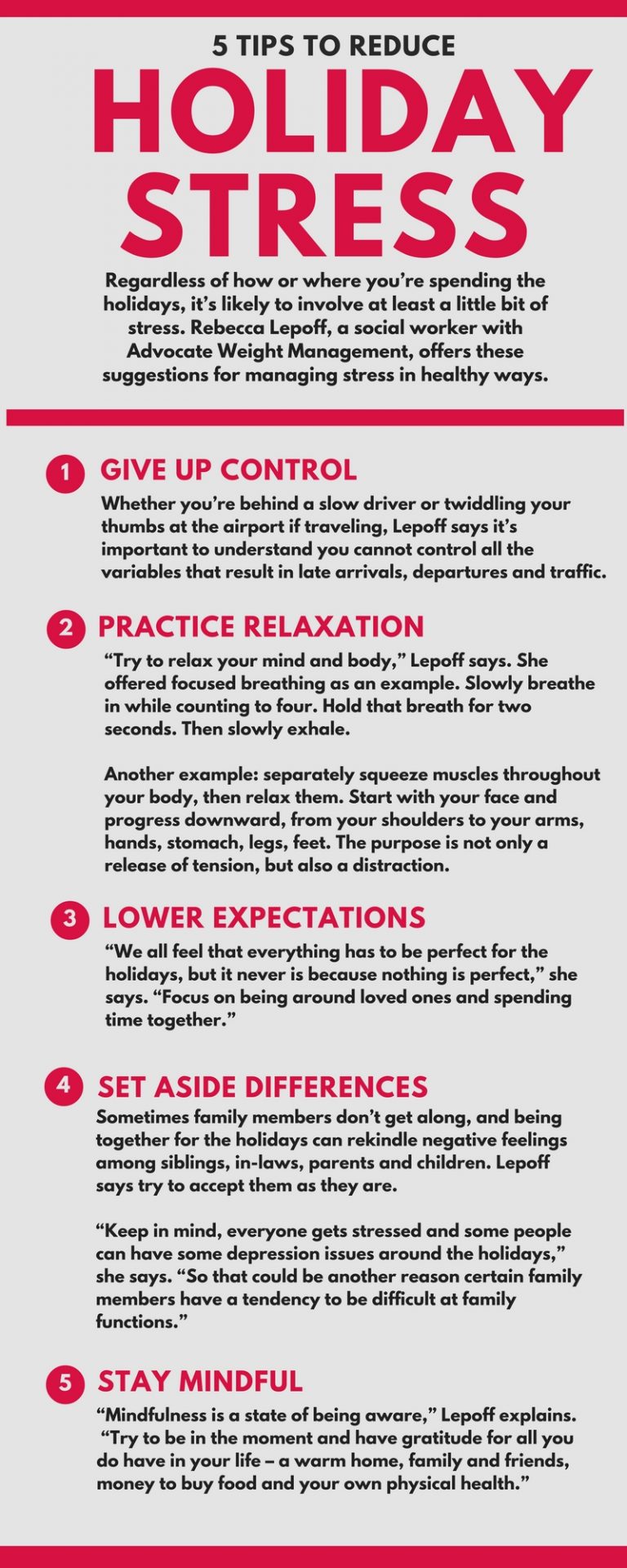Infographic: 5 tips to reduce stress | health enews