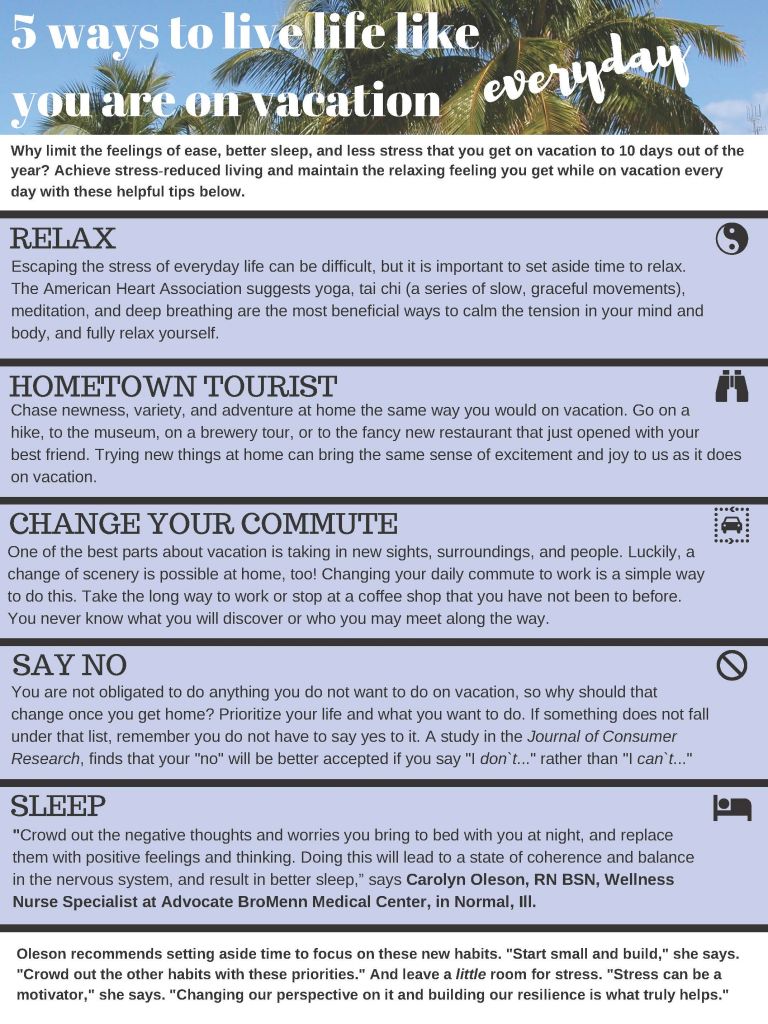 5 ways to live life like you're on vacation every day | health enews