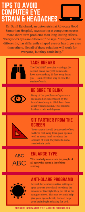 5 tips to avoid computer eye strain and headaches | health enews
