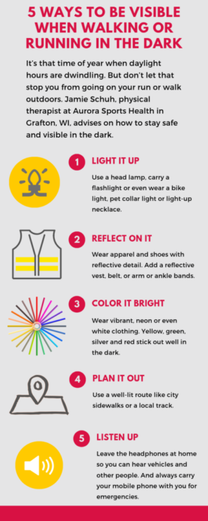 It's getting dark earlier. Here's how to be seen if you're exercising ...